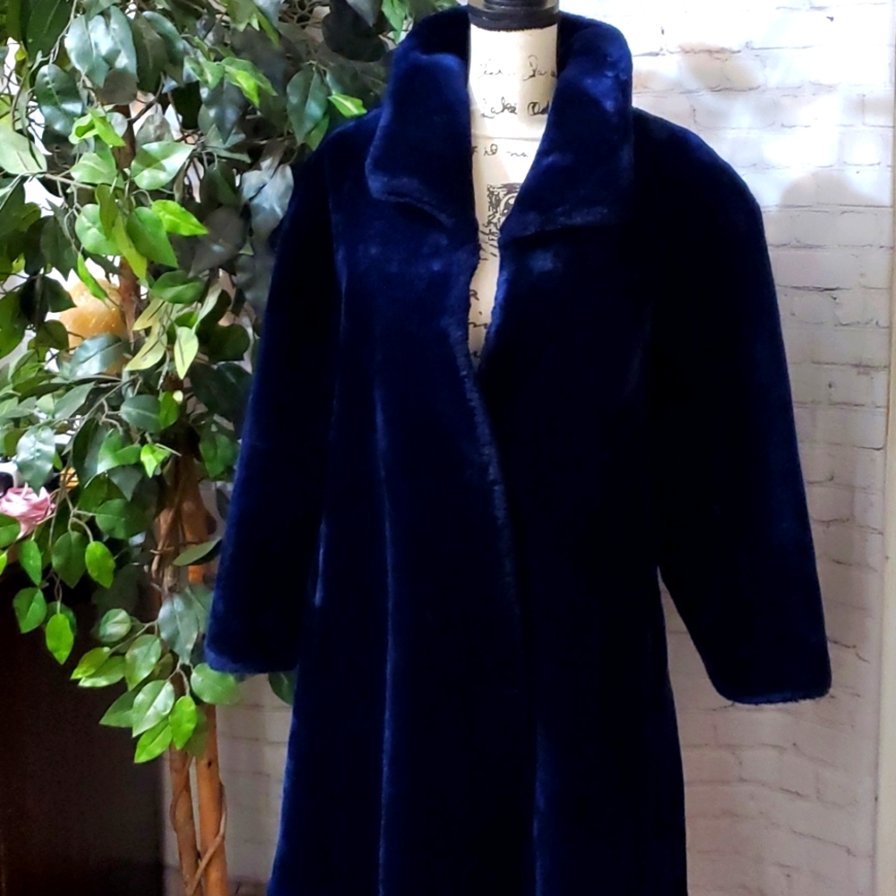 London Fog Blue Teddy Bear Coat - Gem